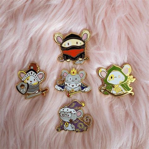 Rpg Maus Characters Gold Hard Enamel Pins Etsy