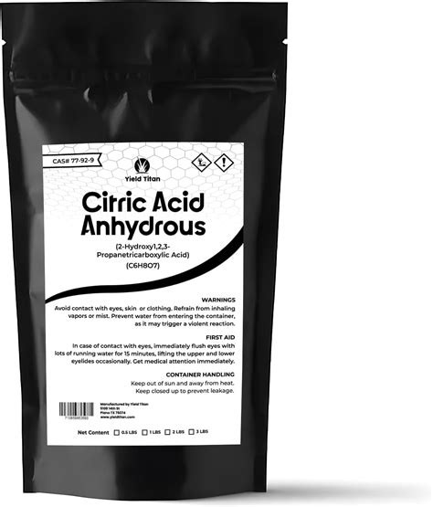 Yield Titan Citric Acid Anhydrous 2 Hydroxy 123 Propanetricarboxylic