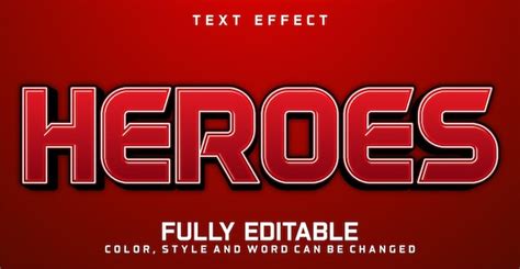 Premium Vector Editable Heroes Text Style Effect Text Style Concept