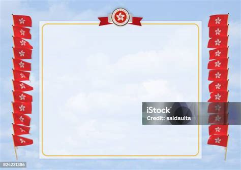프레임과 깃발 그리고 팔의 외 투 홍콩 국경 3 차원 일러스트 레이 션 공란에 대한 스톡 사진 및 기타 이미지 공란 교육 디자인 Istock