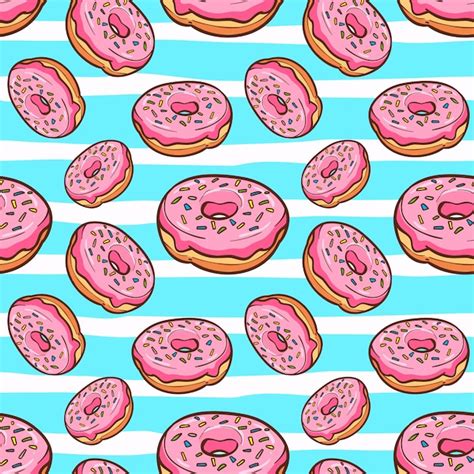 Premium Vector Donuts Seamless Pattern Vector Illustration