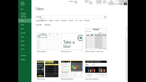 excel 2013 create a new workbook using a template youtube