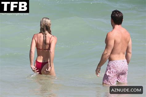 Melissa Cohen Sexy Seen Flaunting Her Fit Body In A Tiny Red Bikini At The Beach In Rio De