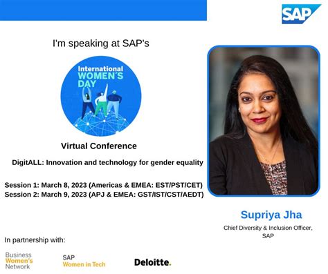 Supriya Jha On Linkedin Iwd2023 Sapbwn Diversityandinclusion