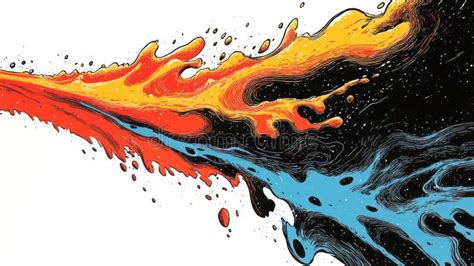 Abstract Illustration Of Vibrant Colors Merging Creating A Dynamic