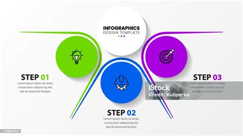 Infographic Template 3 Circles With Icons And Text Stock Illustration