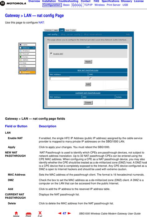 Arris Sbg Cable Modem Gateway User Manual Master