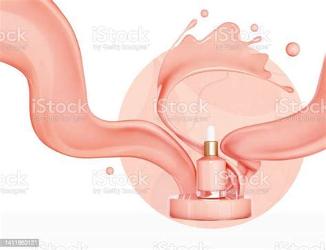 튀는 화장품 액체 광고에 액체 파운데이션 크림 화장품 병을 만드십시오 3d 렌더링 0명에 대한 스톡 사진 및 기타 이미지 0명 3차원 형태 강단 Istock