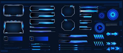 Futuristic Technology HUD Elements Statistics And Data Information Infographic GUI Elements For