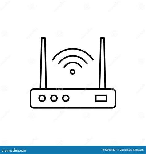 Wifi Router Device Single Isolated Icon With Line Or Outline Style