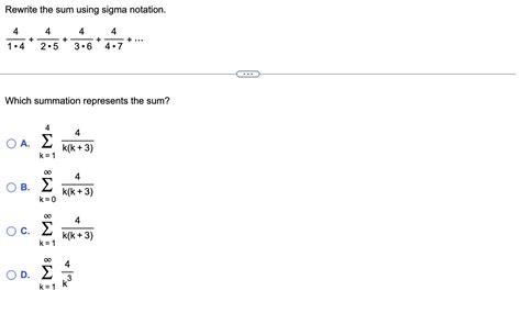 Solved Rewrite The Sum Using Sigma Notation Chegg