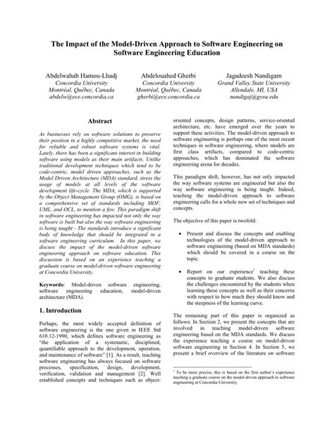 Pdf The Impact Of The Model Driven Approach To Software Engineering On Software Engineering