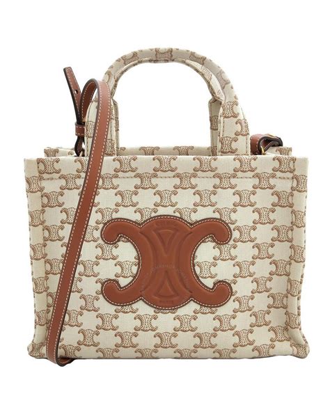 Celine Small Triomphe Cabas Tote Bag In Metallic Lyst