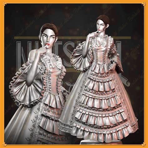 3d Printable Nutshell Atelier Rococo Dress Girl Nsfw By Nutshell Atelier