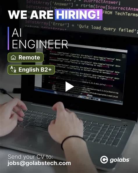 Aiengineer Machinelearning Wearehiring Techcareers Golabstech