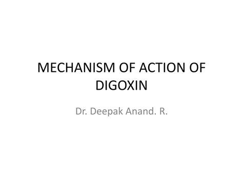 DIGOXIN MECHANISM OF ACTION PDF