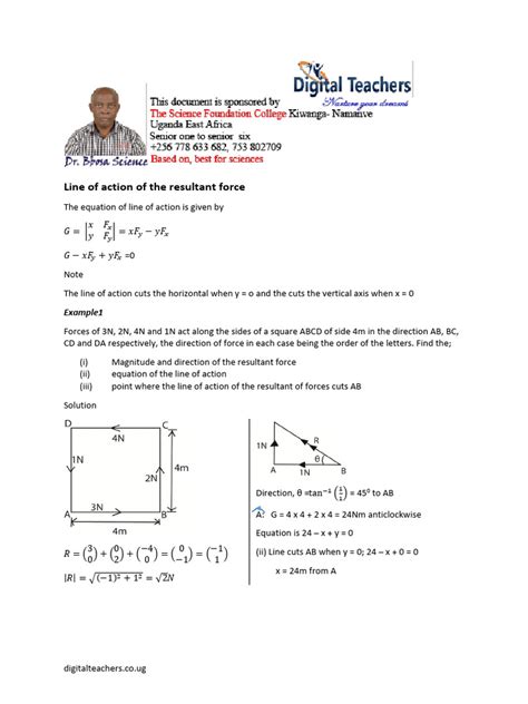 A Level Math Paper 2 Line Of Action Of The Resultant Force 1 Pdf Euclidean Geometry Geometry