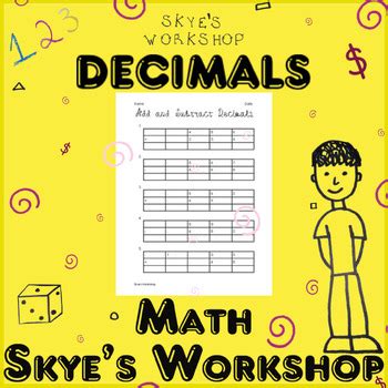 Add And Subtract Decimal Numbers Math Worksheet Quiz Test Assessment Homework
