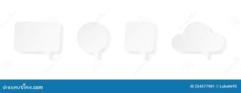 White 3d Speech Bubble Set Chat Message Icon Text Box Social Media Banner Comment Square
