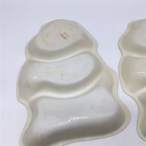 Vtg Vacuform Plastic Christmas Serving Tray Santa 3 Section Serve Tray