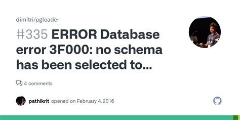 Error Database Error 3f000 No Schema Has Been Selected To Create In · Issue 335 · Dimitri