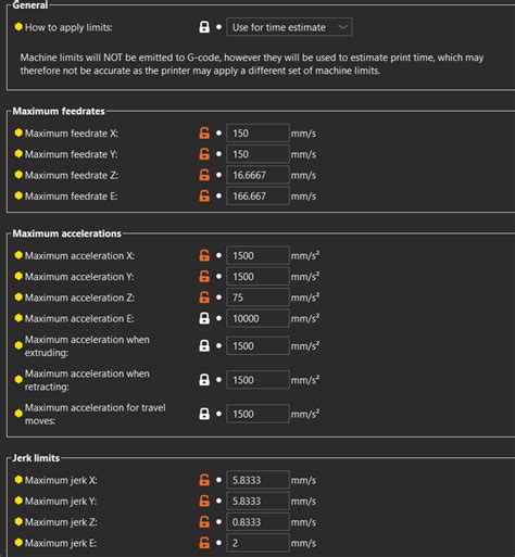 prusaslicer time estimate with a custom duetwifi corexy printer