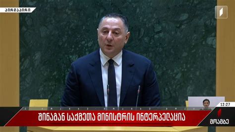 შს მინისტრის ინტერპელაცია Youtube