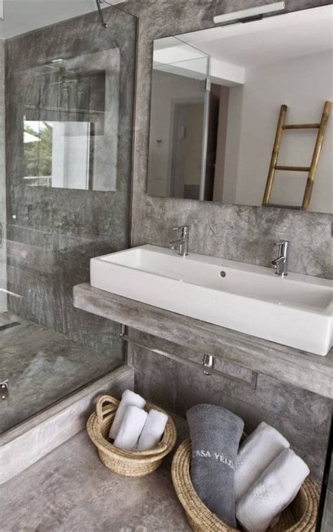 รวม 42 ไอเดีย เคาร์เตอร์อ่างล้างหน้าปูนเปลือย ดิบๆ เรียบง่าย สวยอย่างมีสไตล์