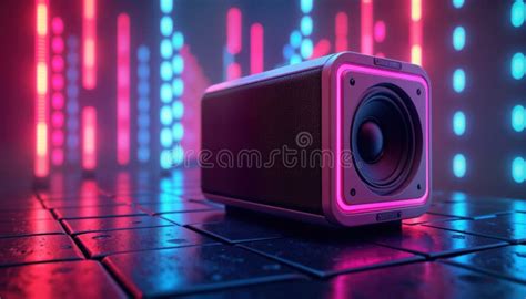 Neon Colors Music Party Poster Template Modern Robotic Sound System