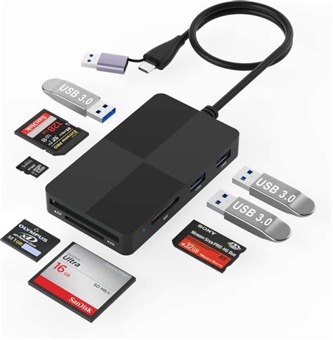 Usb C Usb3 0 Multi Card Reader Hub Usb 3 0 Memory Card Adapter With Multiport Hub