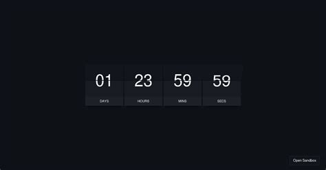 Flip Clock Component React Countdown Framer Motion Forked Codesandbox