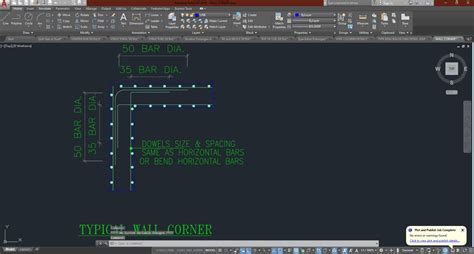 Denah Dan Gambar Cad Struktur Wall Corner Sipilpedia