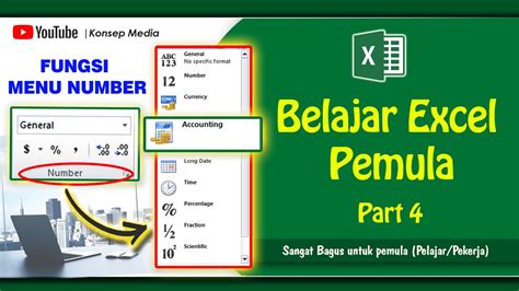 Belajar Excel Part 4 Fungsi Menu Format Number Youtube