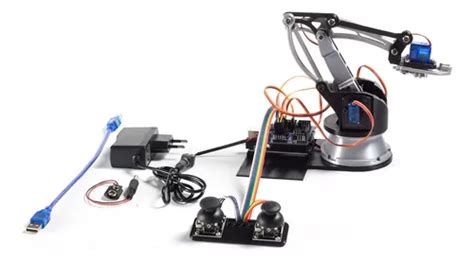 Kit Braço Robótico Mark1 Servos Arduino Shield Joystick Parcelamento Sem Juros