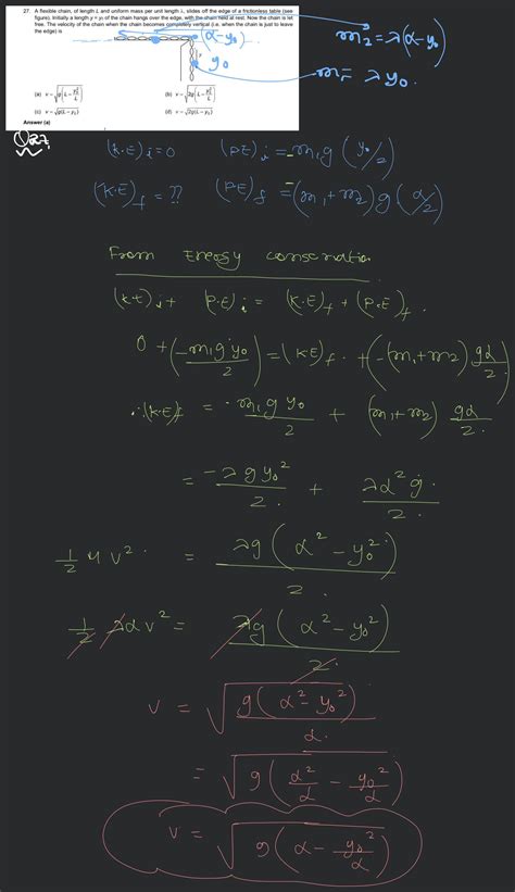 A Flexible Chain Of Length L And Uniform Mass Per Unit Length Lambda S