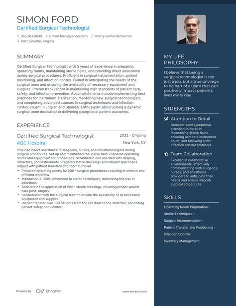 3 Successful Certified Surgical Technologist Resume Examples And
