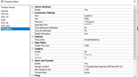 Solved Kepware Server Connection To Thingworx Failed Ptc Community