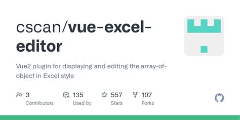 GitHub Cscan Vue Excel Editor Vue2 Plugin For Displaying And Editing