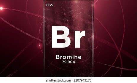 Bromine Br Symbol Chemical Element Periodic Stock Illustration