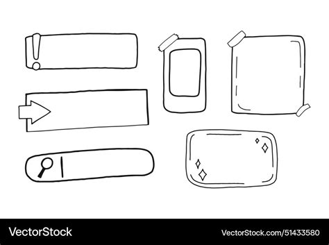 Hand Drawn Sketches Of User Interface Elements Vector Image
