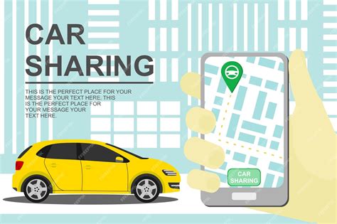 Premium Vector Car Sharing Concept And Smartphone With Carsharing App Renting And Carpooling