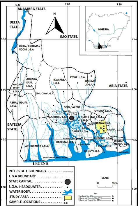 Map Of Rivers State Showing The Study Sites Source Rivers State
