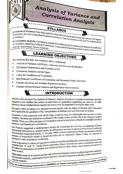 Unit 4 About Mba Subject Analysis Correlation Riance And Analysis