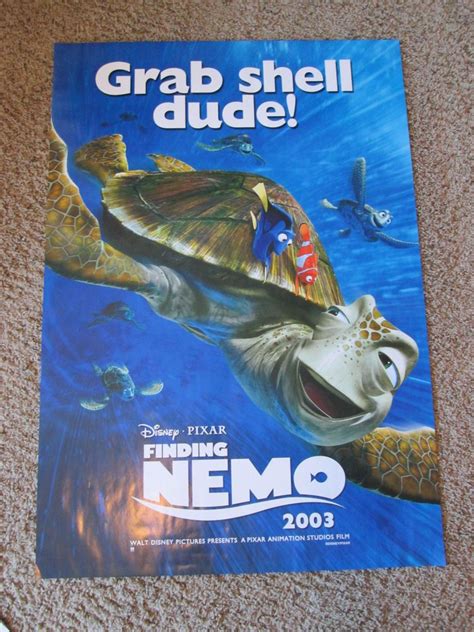 Finding Nemo 2003 Movie Poster 27x39 Crush Turtle Grab Shell Dude