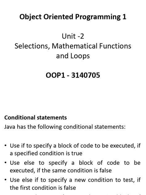 oop1 unit2 pdf control flow programming paradigms