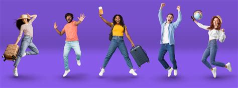 Premium Photo Multicultural Millennials Going Vacation Purple