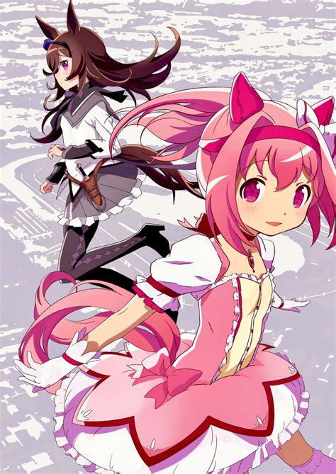 Safebooru 2girls Akemi Homura Akemi Homura Cosplay Animal Ears