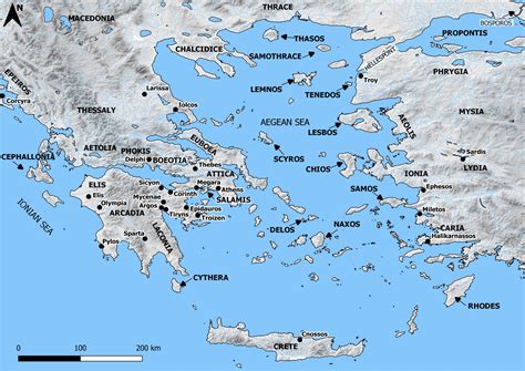 Ancient Greece Map Aegean Sea Aegean Sea Historical Map