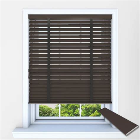 Hazel Wooden Blinds 50mm Slats Jet Ladder Tapes Uk