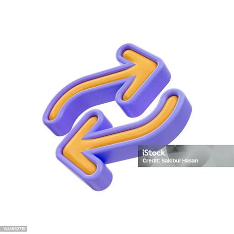 사실적인 광택있는 만화 모양 회전 표시 아이콘 새로 고침을위한 3d 렌더링 3차원 형태에 대한 스톡 사진 및 기타 이미지 3차원 형태 스위치 화살표 Istock